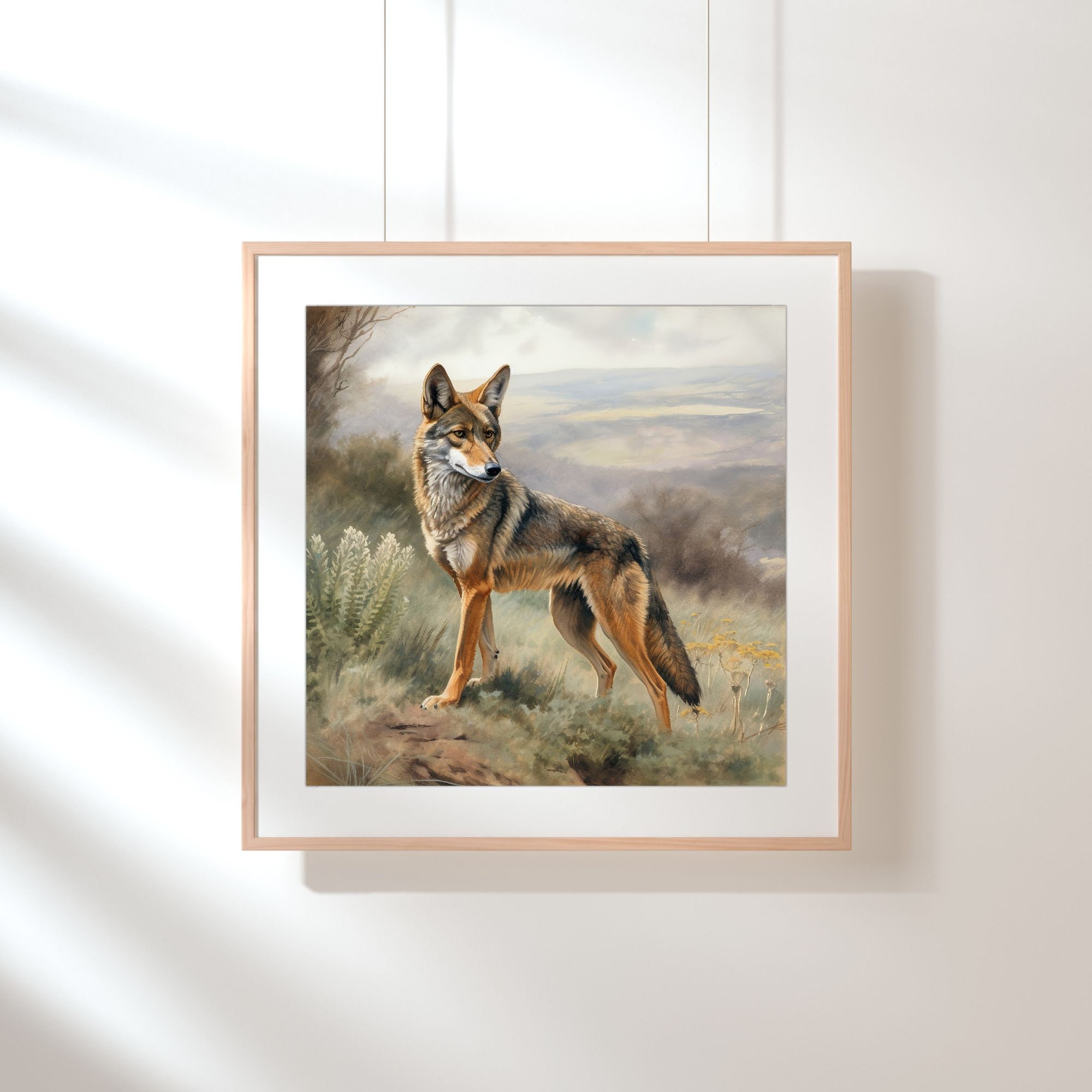 Coyote Print, Printable Wall Art, Wild Animal Nursery Decor, Coyote ...