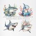 Cute Shark Clipart, Sharks PNG Files for Sublimation, Shark Clip Art ...