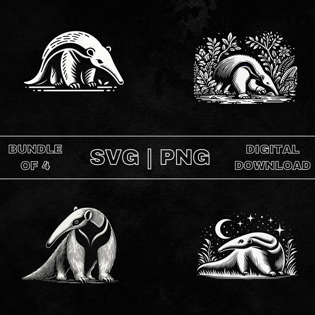 Anteater SVG Bundle, Anteater Clipart, Hand Drawn Anteater Theme Vector ...