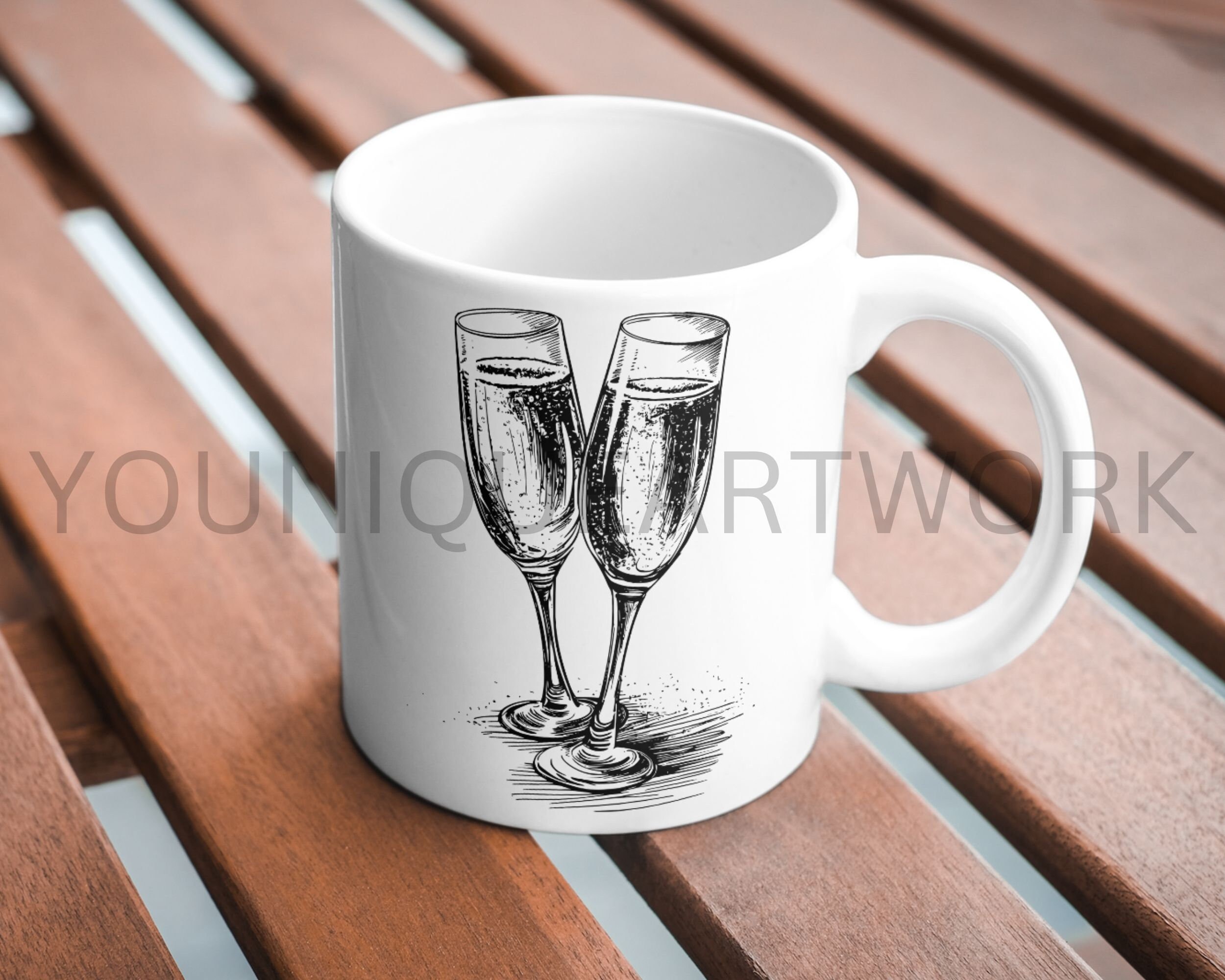 Champagne SVG Bundle PNG Champagne Clipart Hand Drawn - Etsy