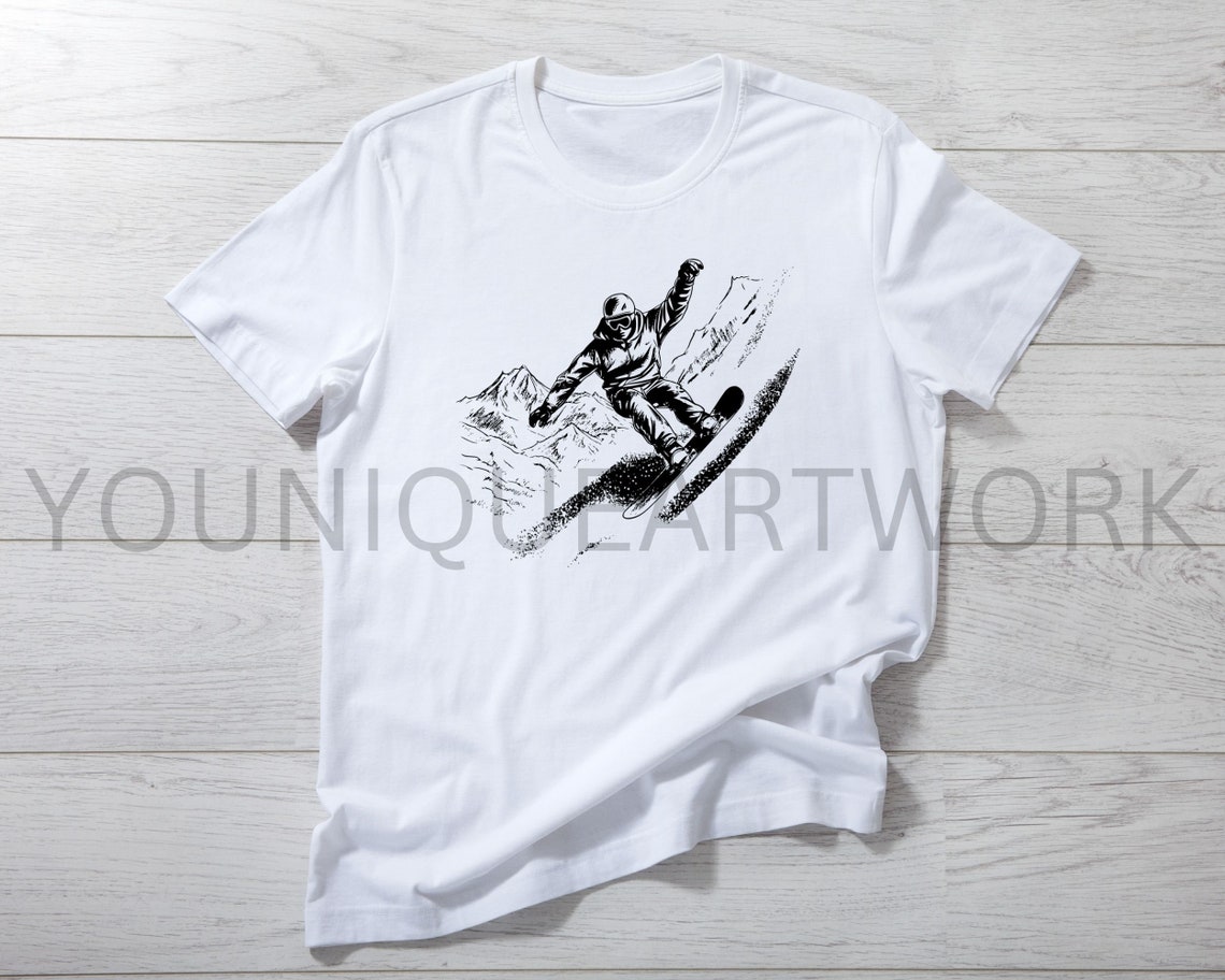 Snowboarding SVG Bundle PNG Snowboard Clipart Hand Drawn - Etsy