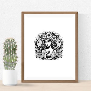 Persephone SVG Bundle, Greek Goddess Clipart, Hand Drawn Greek ...