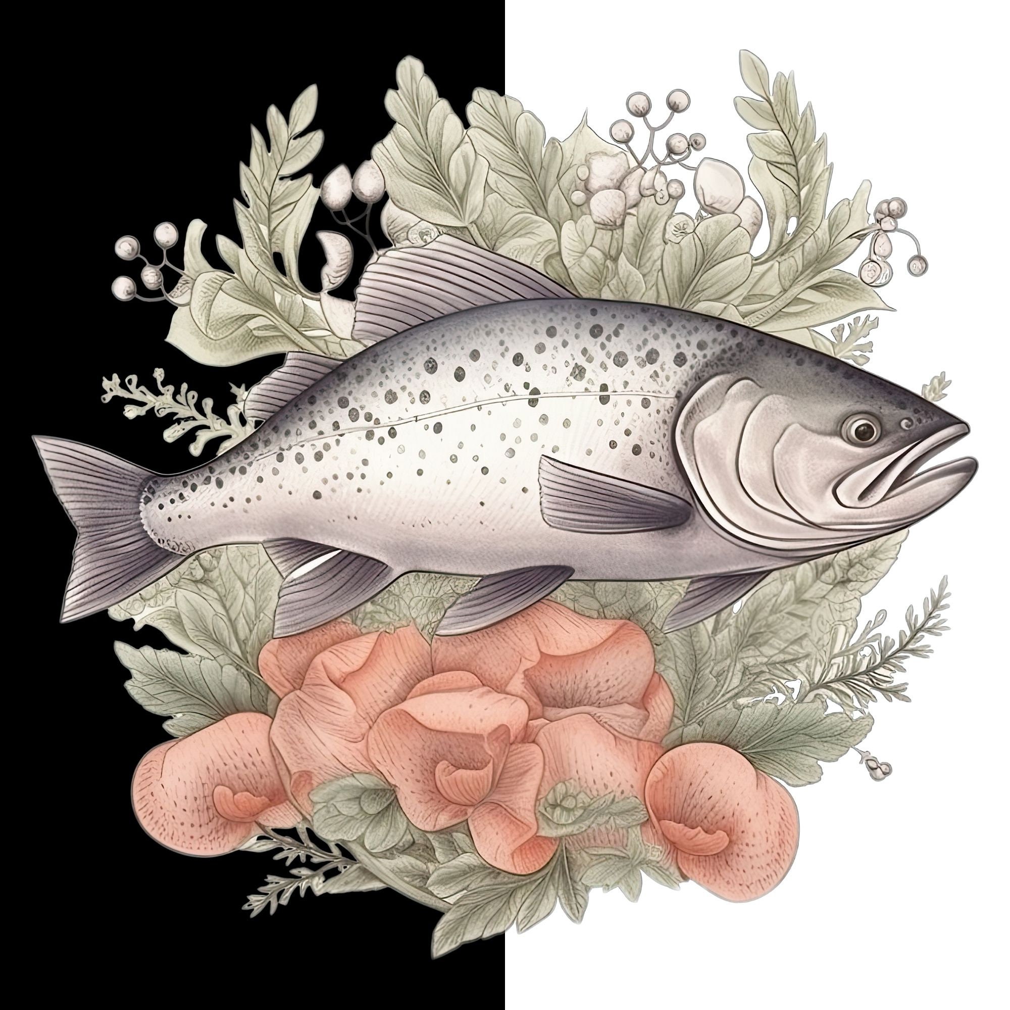 Salmon Clipart Salmon PNG Files for Sublimation Salmon Fish - Etsy