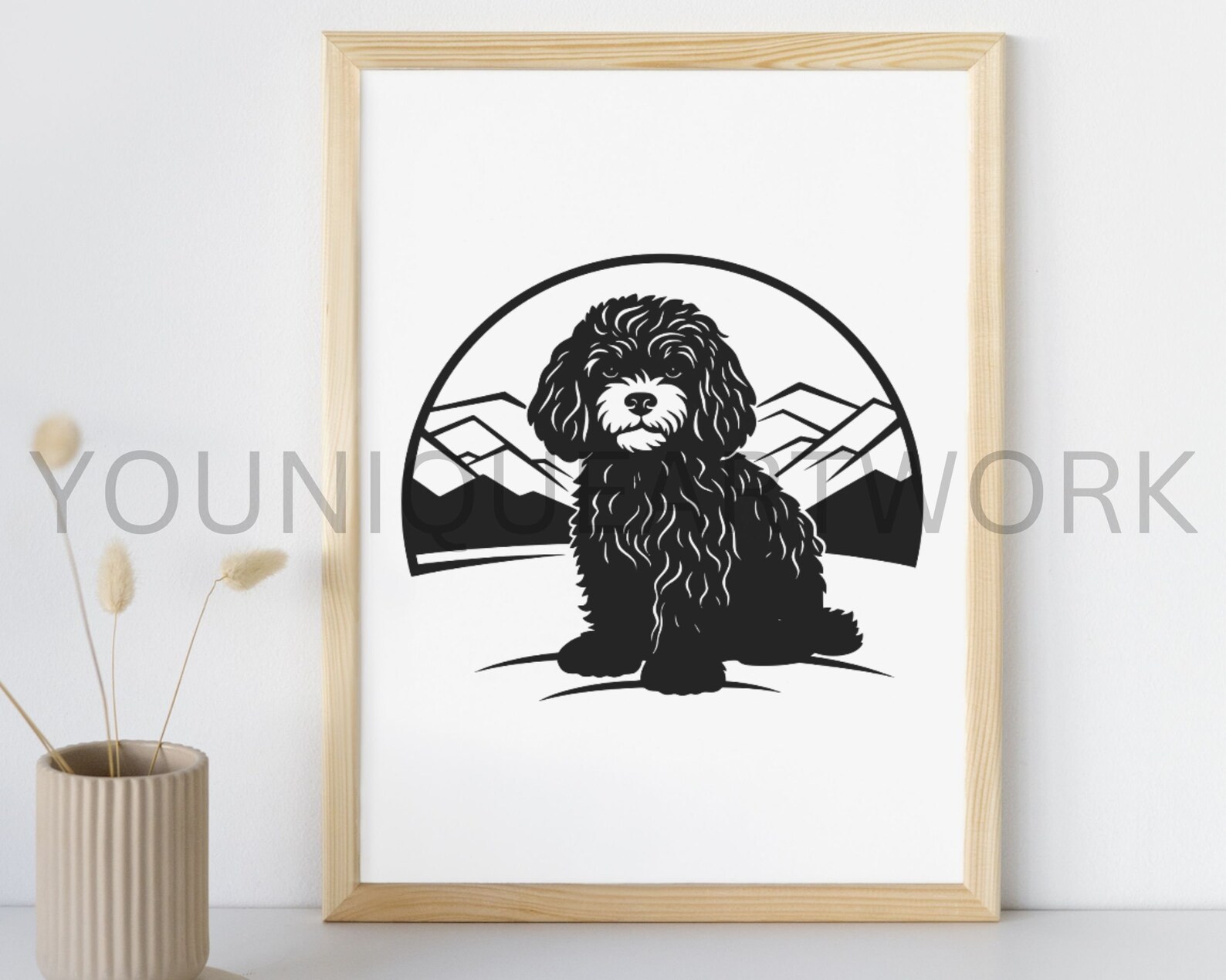 Cavapoo SVG Bundle PNG Cute Dog Clipart Hand Drawn Peeking - Etsy