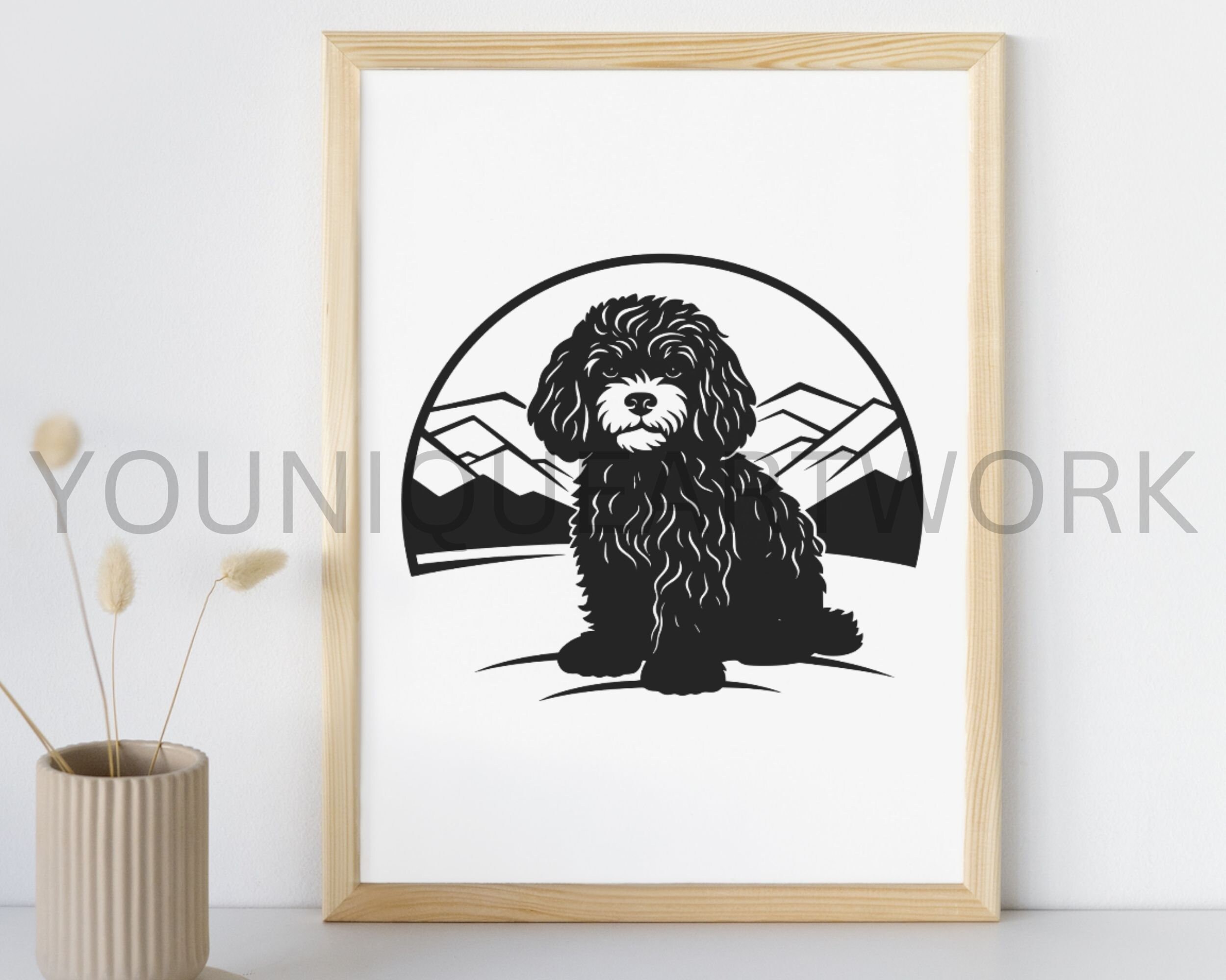 Cavapoo SVG Bundle PNG Cute Dog Clipart Hand Drawn Peeking - Etsy