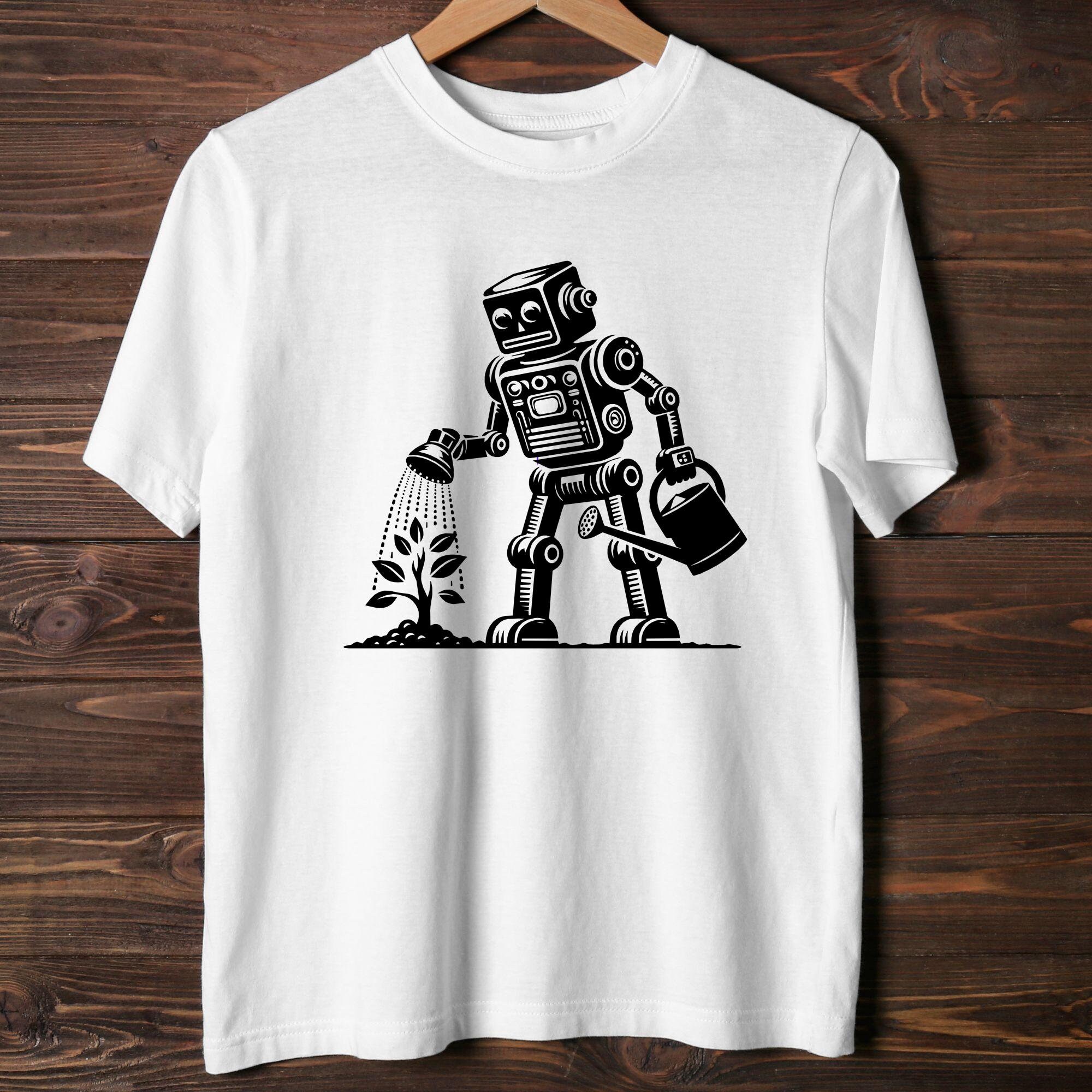 Robot Planting Trees SVG Bundle, PNG, Cute Robot Clipart, Hand Drawn ...