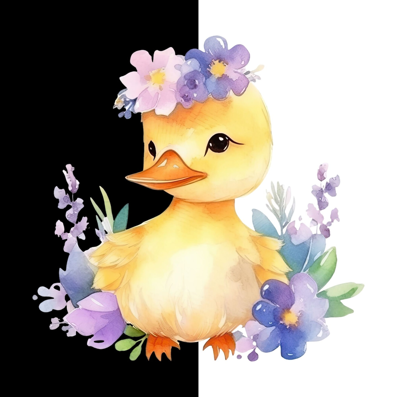 Cute Baby Duck Clipart, Watercolor Little Ducks PNG Files, Animals Clip ...