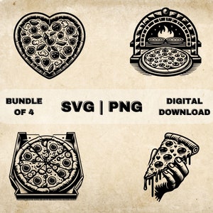 Pizza Slice SVG Bundle, Pizza Clipart, Hand Drawn Pizza Lover Theme ...