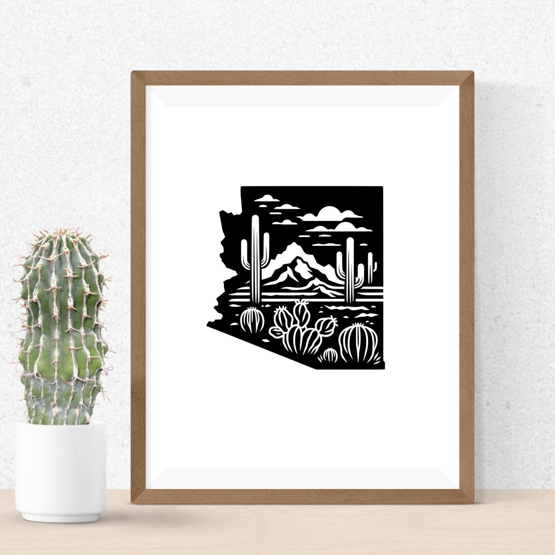 Arizona SVG Bundle, Arizona State Clipart, Desert Cactus Landscape ...