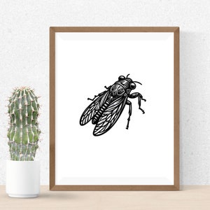 Cicada SVG Bundle, Bug Clipart, Hand Drawn Insect Lover Theme Vector ...