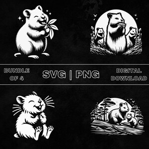 Quokka SVG Bundle, Quokka Clipart, Hand Drawn Quokka Theme Vector ...