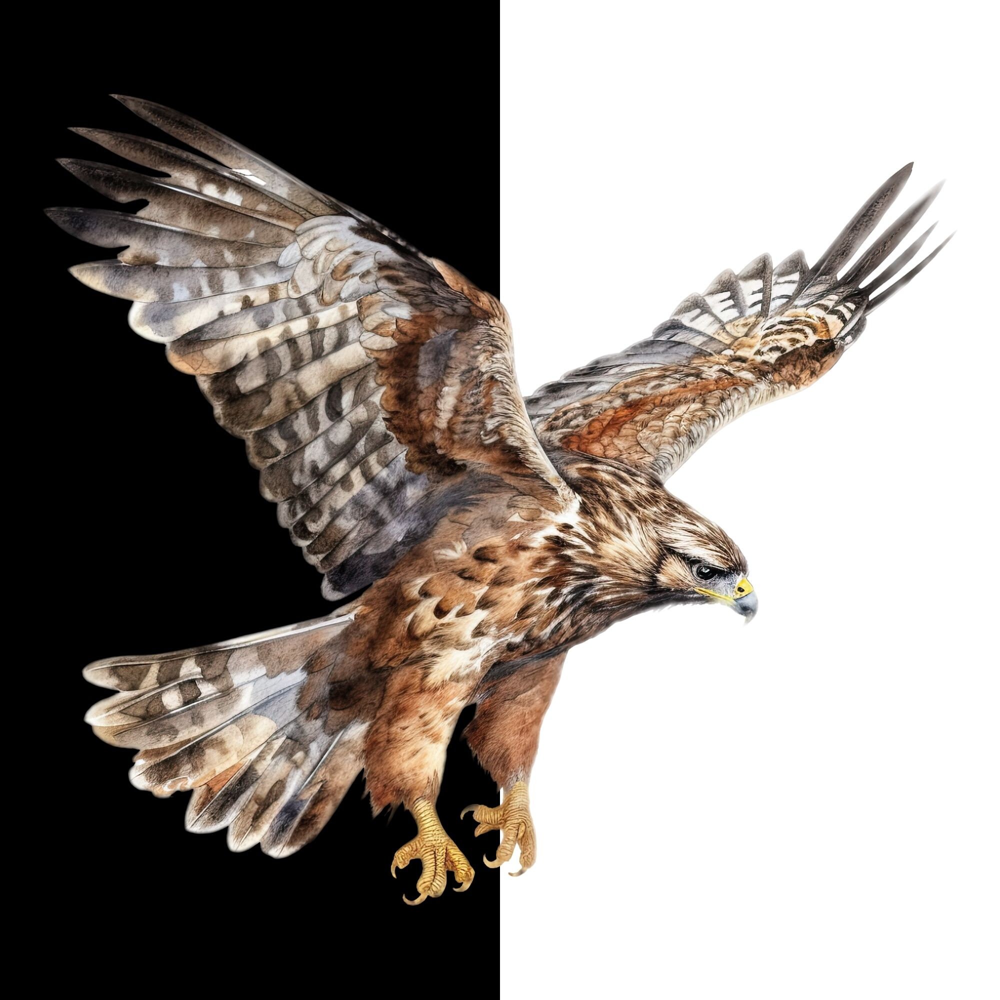 Floral Hawk Clipart Hawk PNG Files for Sublimation Hawks - Etsy UK