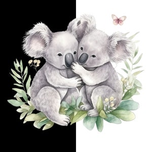 Koala Clipart, Cute Koala PNG Files for Sublimation, Koala Bear Clip ...