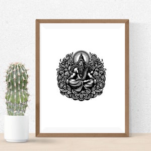 Brahma SVG Bundle, Hindu God Clipart, Hand Drawn Indian Theme Vector ...