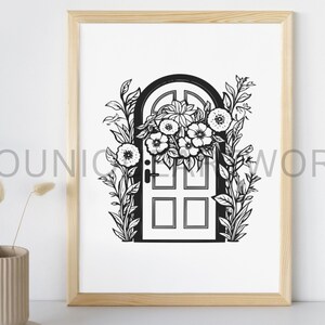 Door SVG Bundle, PNG, Floral Entrance Clipart, Hand Drawn Tree Door ...