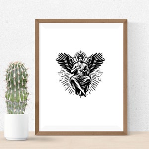 Saint Raphael SVG Bundle, Archangel Clipart, Hand Drawn St Raphael ...