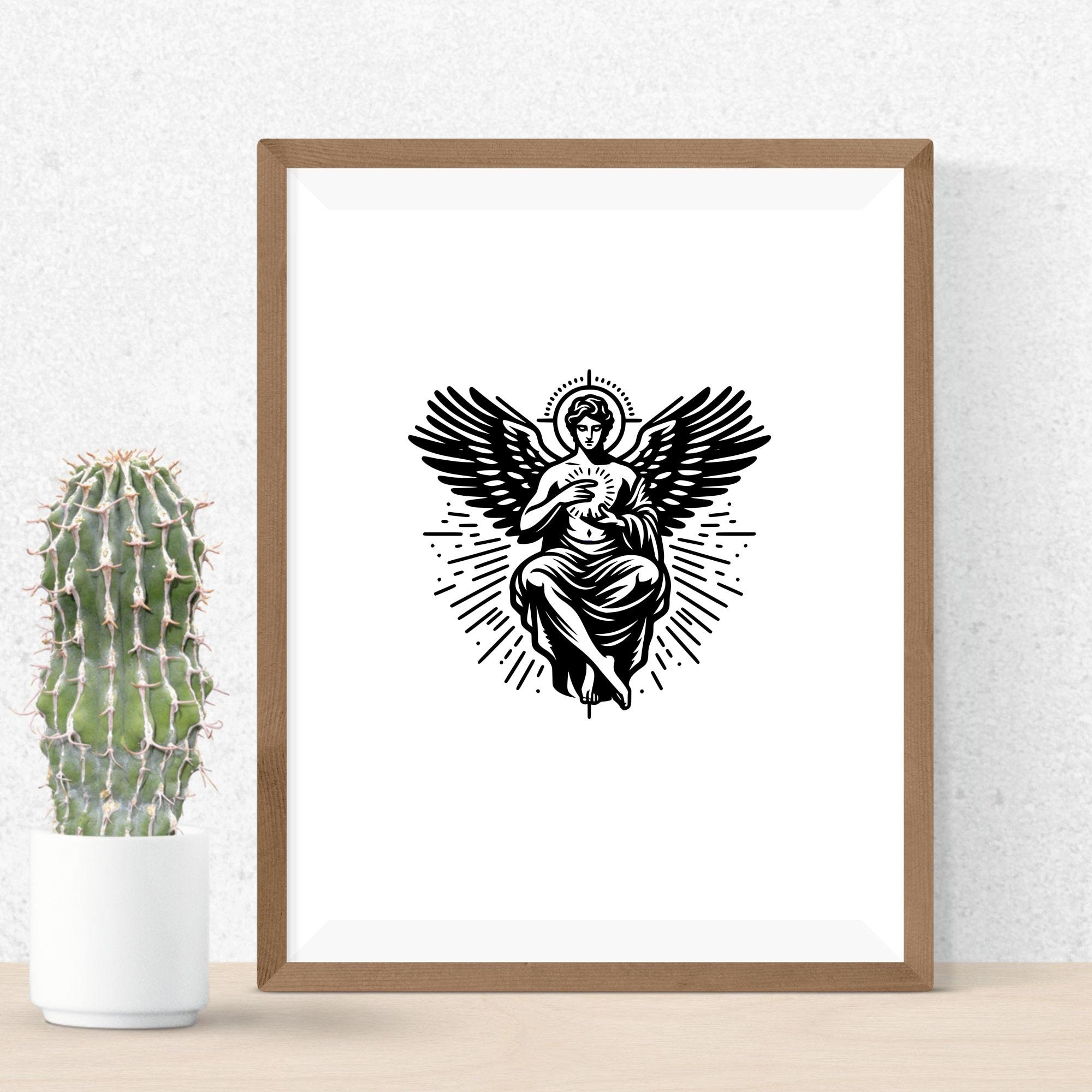 Saint Raphael SVG Bundle, Archangel Clipart, Hand Drawn St Raphael ...