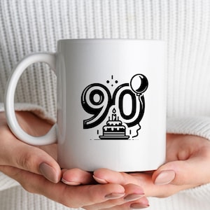 Number 90 SVG Bundle, 90th Birthday Clipart, Hand Drawn Ninety Themed ...