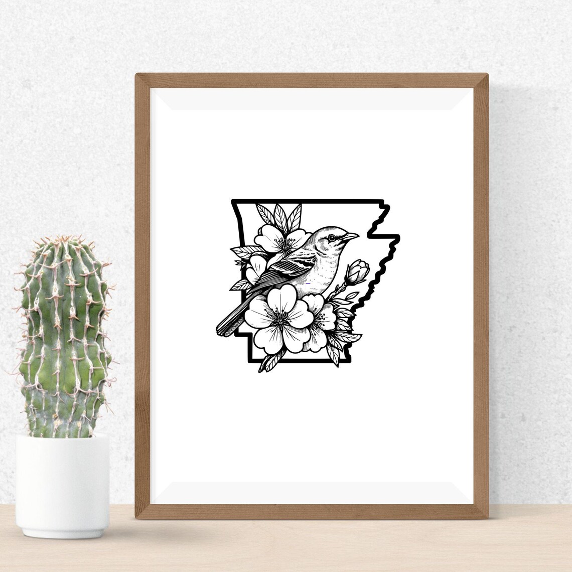 Arkansas SVG Bundle, Arkansas State Clipart, Hand Drawn Mockingbird Art ...