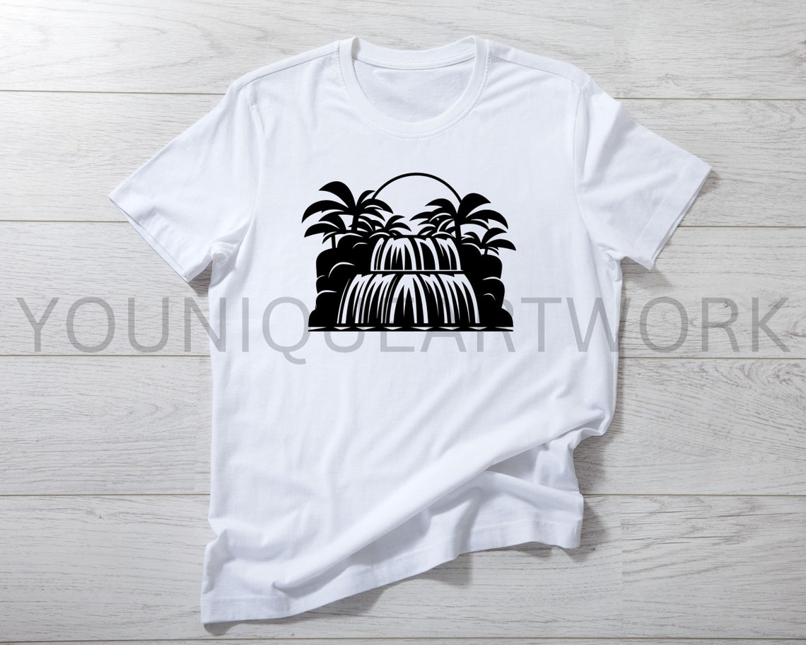 Waterfall SVG Bundle PNG Landscape Clipart Hand Drawn - Etsy