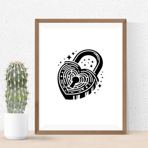 Lock SVG Bundle, Padlock Clipart, Hand Drawn Fantasy Lock and Heart ...