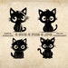 Cute Cat SVG Bundle, PNG, Kitten Clipart, Hand Drawn Cat Vector ...