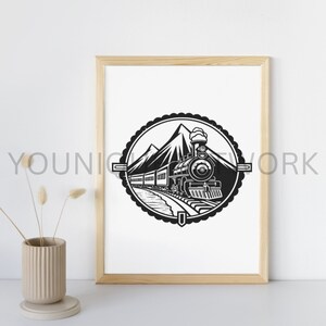 Train SVG Bundle, PNG, Railroad Clipart, Hand Drawn Steam Engine Train ...