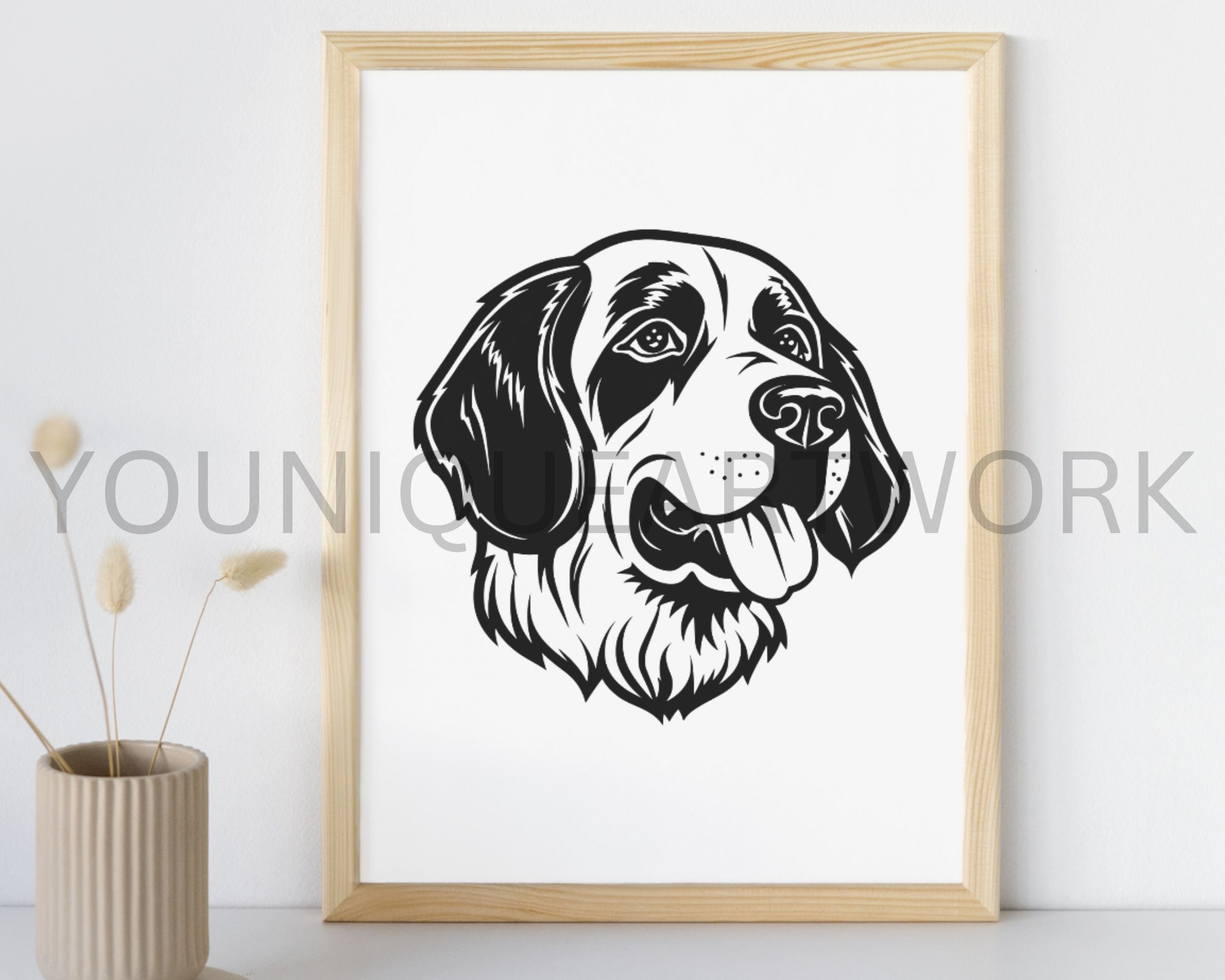 Saint Bernard SVG Bundle PNG St Bernard Clipart Hand Drawn - Etsy