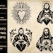 Sacred Heart of Jesus SVG Bundle, PNG, Sacred Heart Clipart, Hand Drawn ...