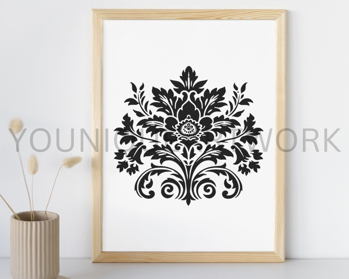 Damask SVG Bundle PNG Damask Clipart Hand Drawn Damask - Etsy