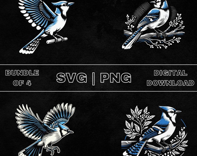Blue Jay Flying Design | Svg Png Dxf Eps Pdf | Vector Graphic Cut File Laser Clip Art | Instant ...