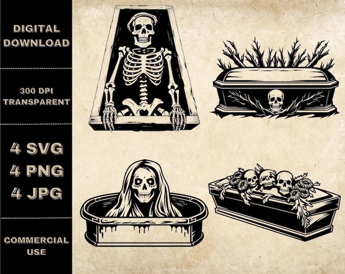 Coffin Outline SVG PNG: Minimalist Line Art (digital Files) - Etsy Canada
