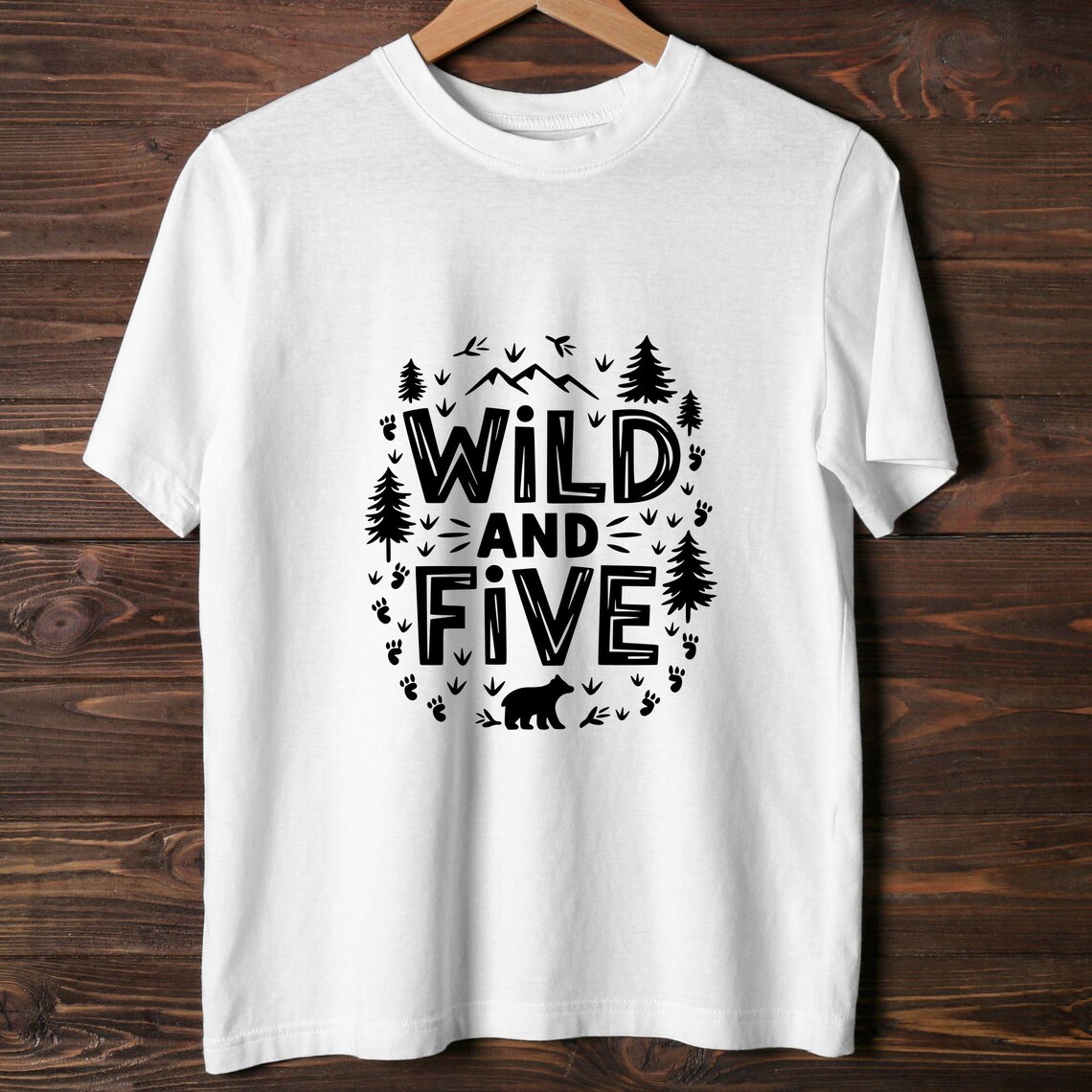 Wild and Five SVG PNG Files for 5th Birthday Boy, Kids Party Decor ...