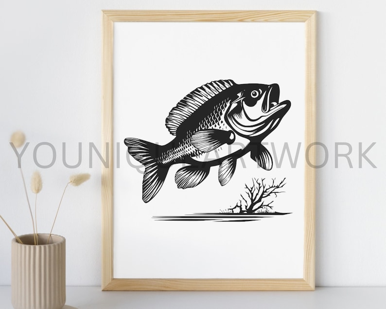 Perch Fish SVG Bundle, PNG, Fishes Clipart, Hand Drawn Fishing Vector ...