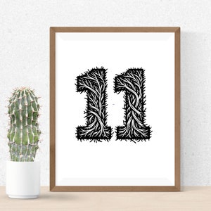 Number 11 SVG Bundle, 11th Birthday Clipart, Hand Drawn Eleven Themed ...