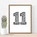 Number 11 SVG Bundle, 11th Birthday Clipart, Hand Drawn Eleven Themed ...