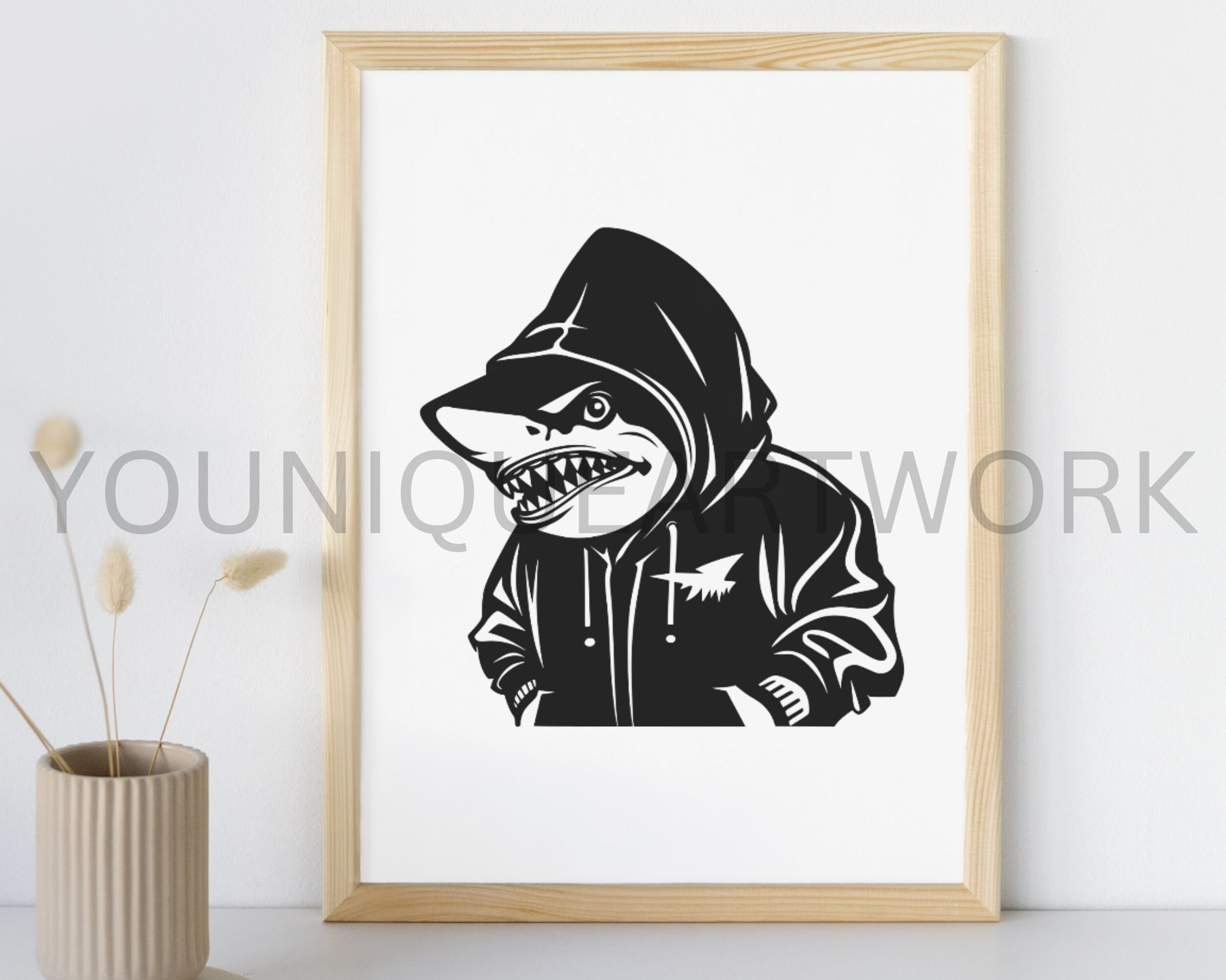 Cool Shark SVG Bundle PNG Funny Shark Clipart Hand Drawn - Etsy