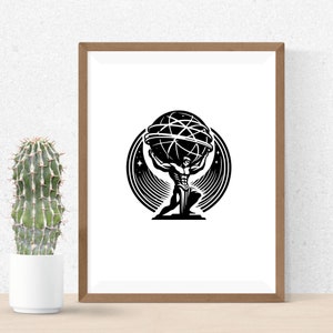 Atlas SVG Bundle, Titan Clipart, Hand Drawn Greek Mythology Holding the ...