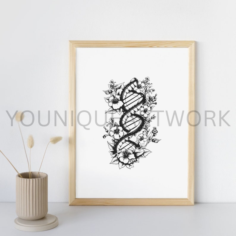 Dna SVG Bundle PNG Floral Dna Clipart Hand Drawn Flower Dna - Etsy