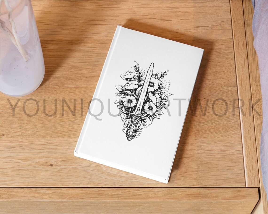 Floral Sword SVG Bundle, PNG, Sword Flower Clipart, Hand Drawn Swords ...