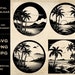 Tropical Sunset SVG Bundle, PNG, Beach Scene Clipart, Hand Drawn Palm ...
