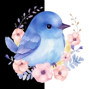 Blue Birds Clipart, Watercolor Blue Bird PNG Files, Cute Birds Clip Art ...