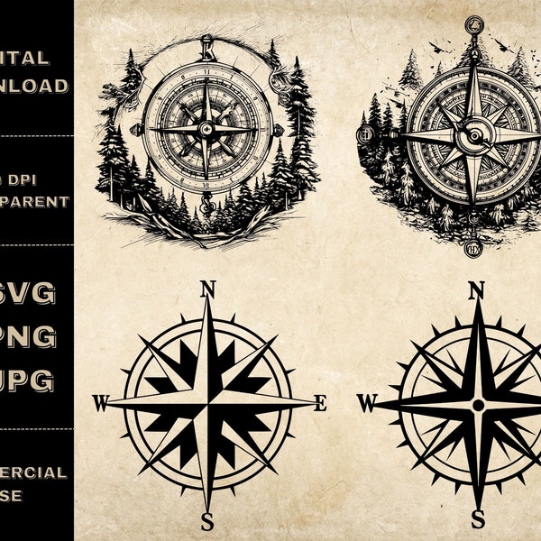 Compass Svg - Etsy