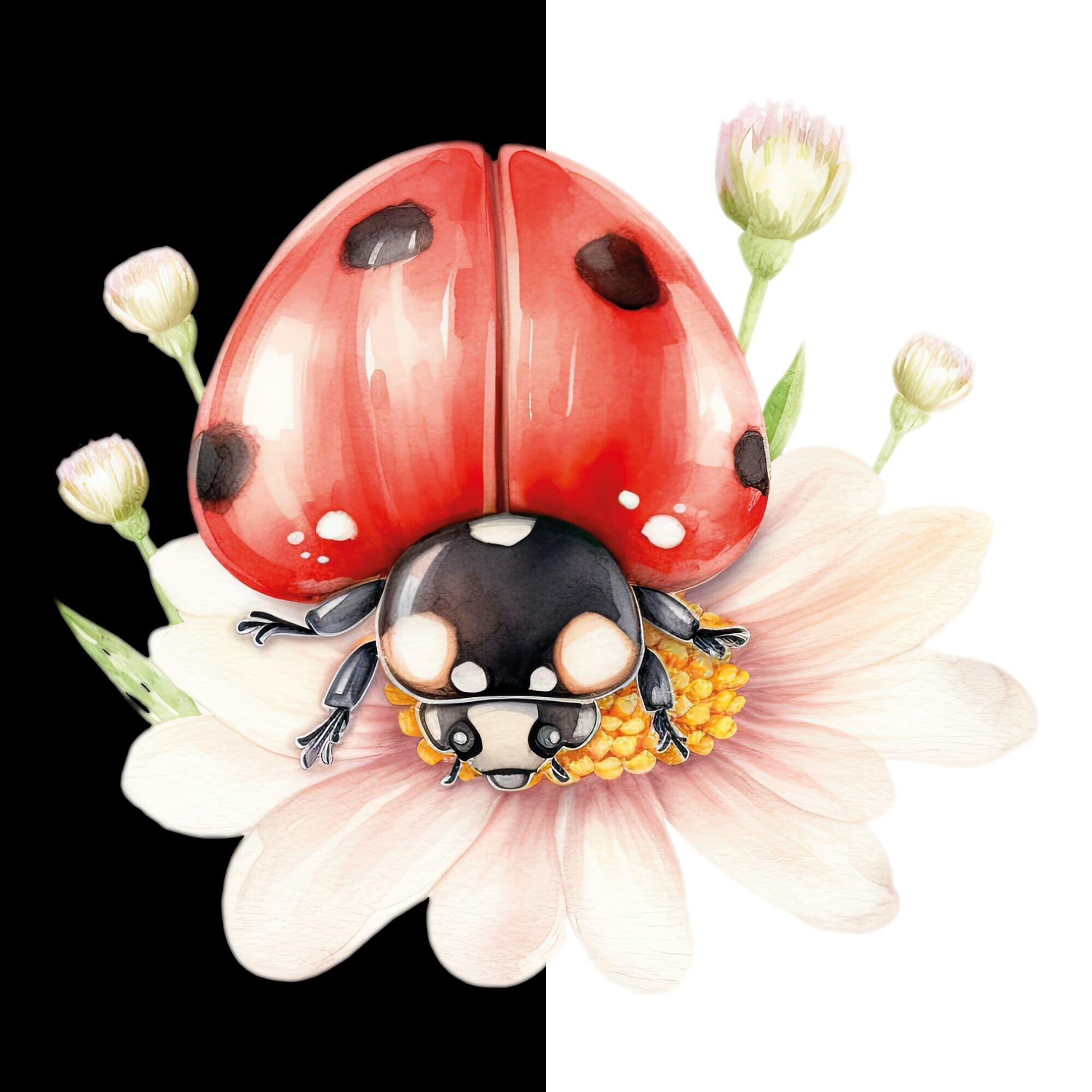 Ladybug Clipart Ladybug PNG Cute Bugs and Flowers Clip Art - Etsy Canada