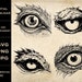 Dragon Eye SVG Bundle, PNG, Demon Eye Clipart, Hand Drawn Eyes Vector ...