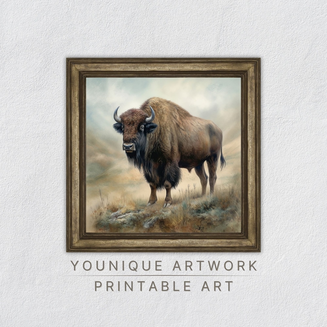Bison Print, Bison Printable Wall Art, Bison Nursery Decor, Bison Lover ...