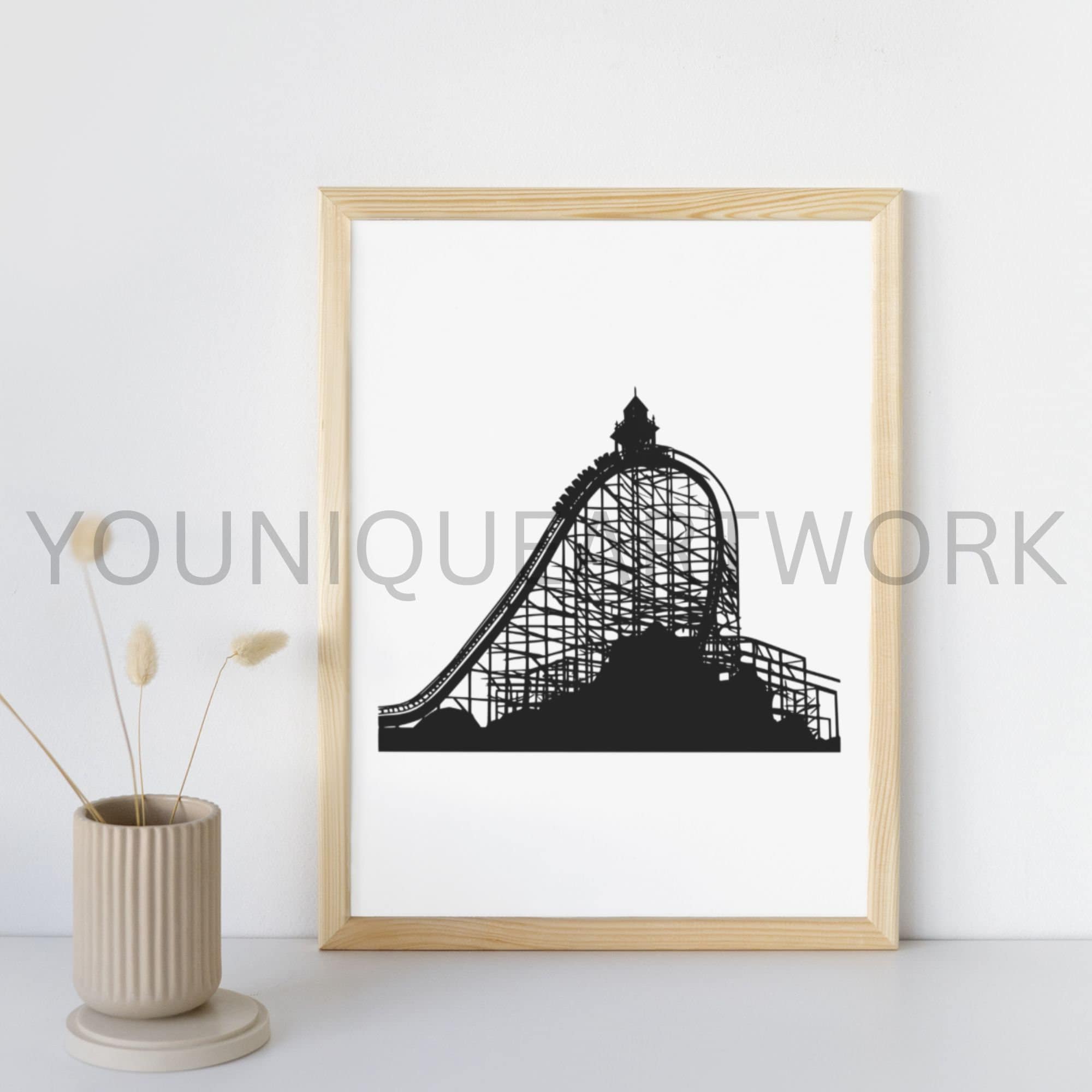 Roller Coaster SVG Bundle, PNG, Roller Coaster Clipart, Hand Drawn ...