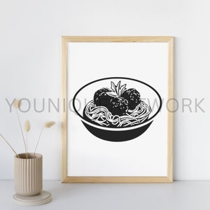 Spaghetti SVG Bundle, PNG, Spaghetti and Meatballs Clipart, Hand Drawn ...