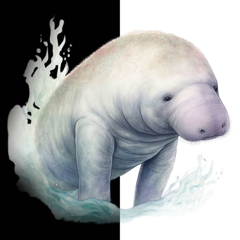 Manatee Clipart, Manatee PNG Files for Sublimation, Sea Animal Clip Art ...