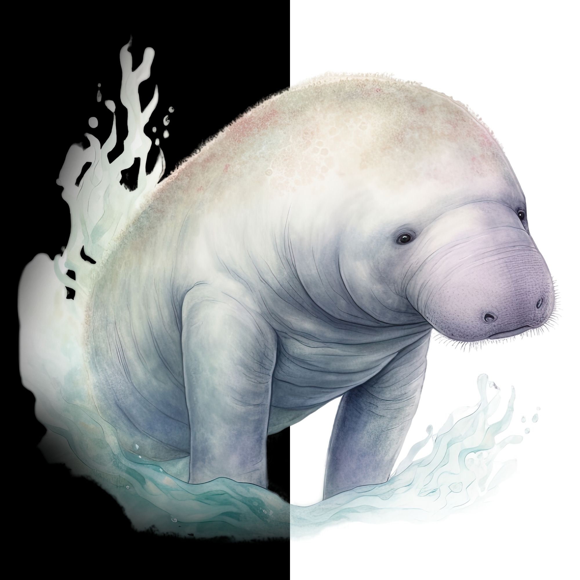 Manatee Clipart, Manatee PNG Files for Sublimation, Sea Animal Clip Art ...
